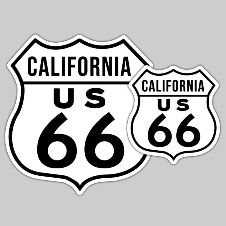 Route 66 CA Sign – Sticker – Metal the Brand