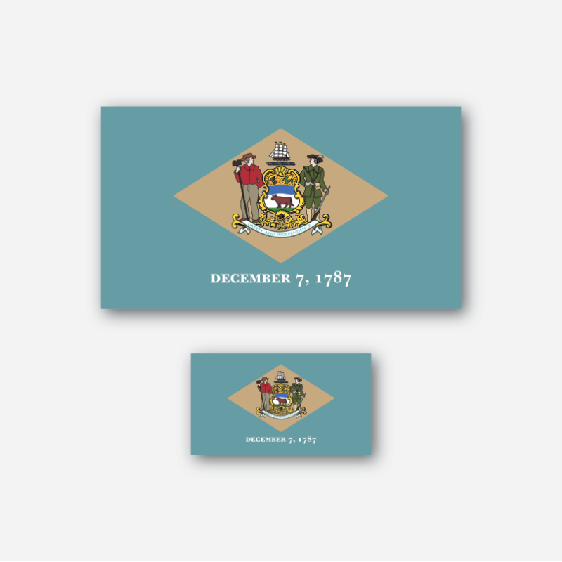 Delaware Flag – Sticker – Metal the Brand