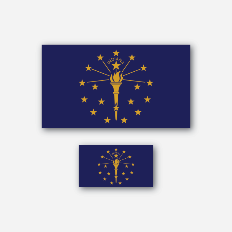 Indiana Flag – Sticker – Metal the Brand