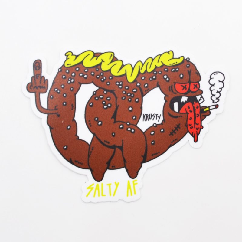Salty AF Pretzel – Sticker – Metal the Brand