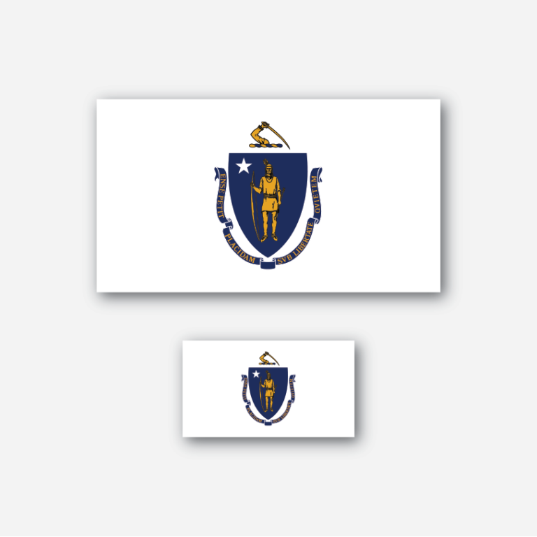 Massachusetts Flag – Sticker – Metal the Brand