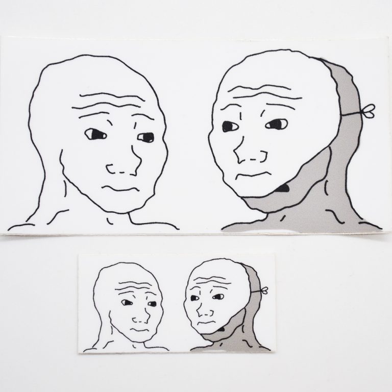 Wojak w/ NPC Wojak Mask – Sticker – Metal the Brand