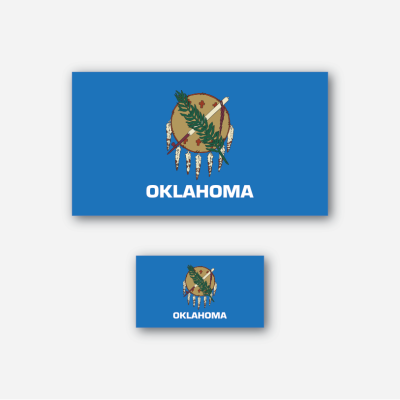 Oklahoma Flag – Sticker – Metal the Brand