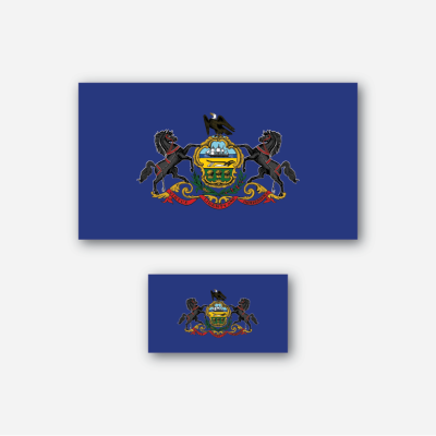 Pennsylvania Flag – Sticker – Metal the Brand
