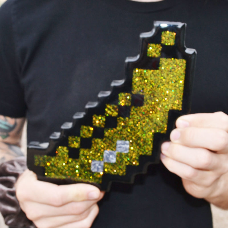 Glitter Pac-Man Banana – Woodcut Wall Art – Metal the Brand